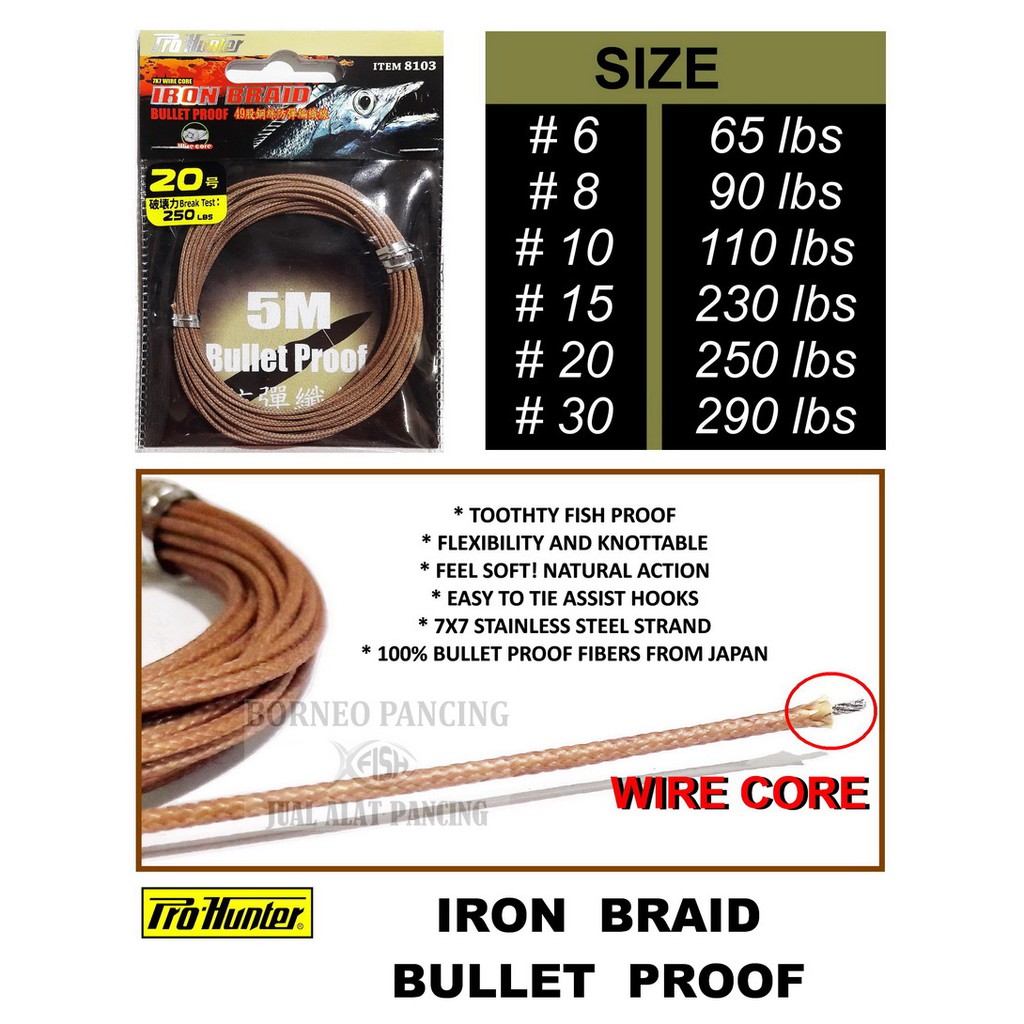 Jual Pro Hunter IRON BRAID BULLET PROOF 20 - 250Lb Permeter | Shopee ...