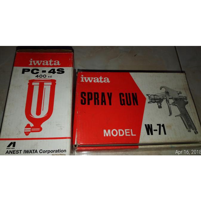 Jual spray gun iwata -W71 dan iwata PC4s tabung samping ORIGINAL JAPAN | Shopee Indonesia