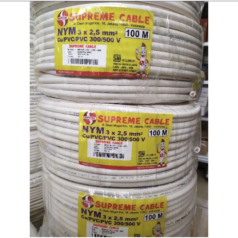 Jual Kabel listrik NYM 3x2.5 SUPREME Roll 100meter | Shopee Indonesia