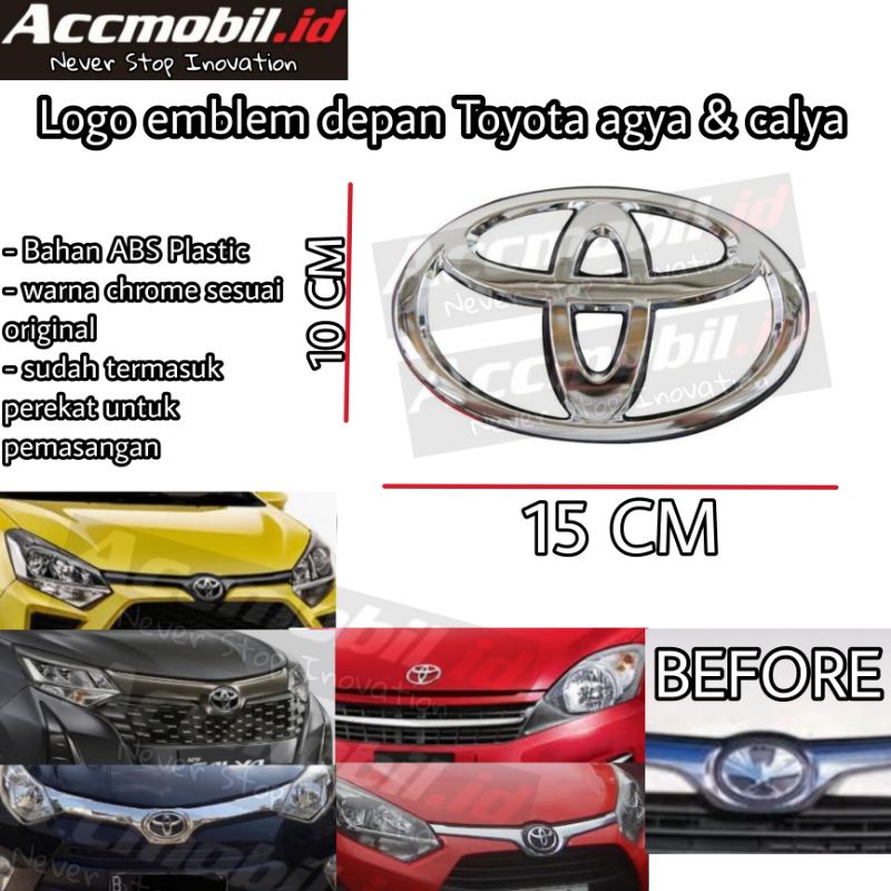 Jual Logo emblem Toyota depan calya dan agya pengganti logo depan ...