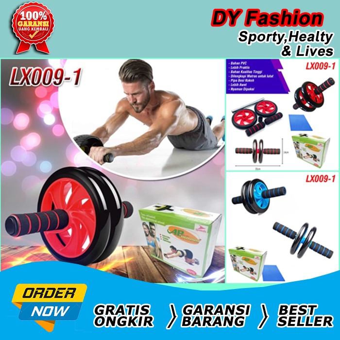 Jual alat gym ab wheel roller roda dan matras MN515 alat olahraga alat ...