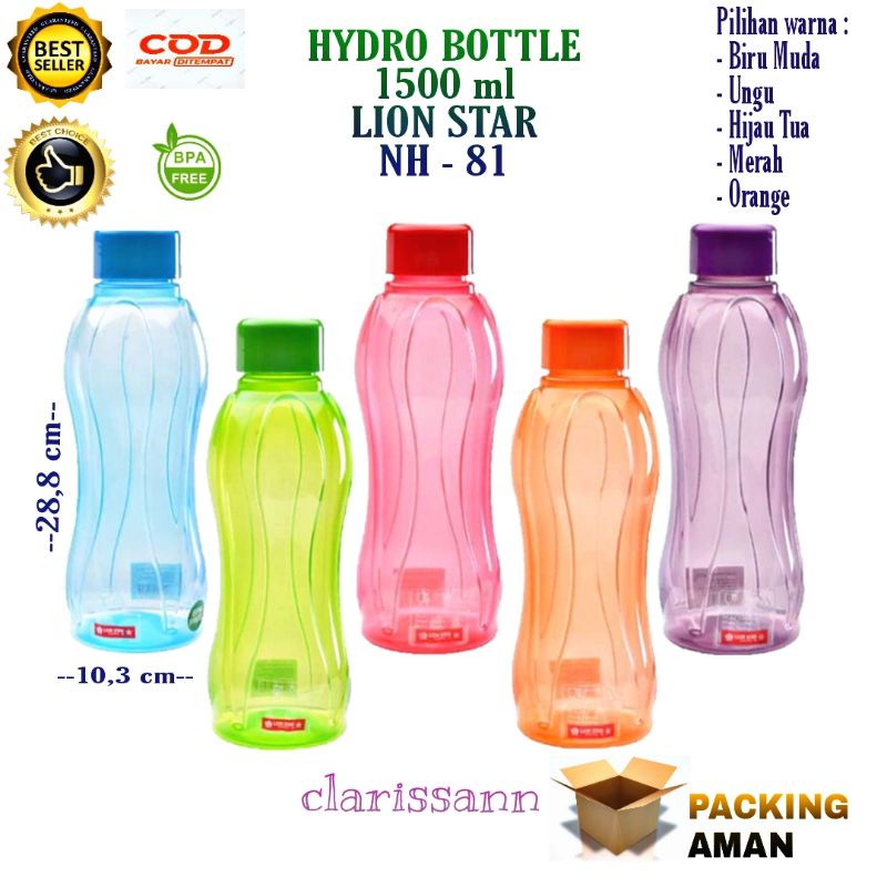 Jual PROMO (Bisa COD) Lion Star Hydro Botol Minum Bottle 1500 ml NH-81 Botol Plastik Termos ...