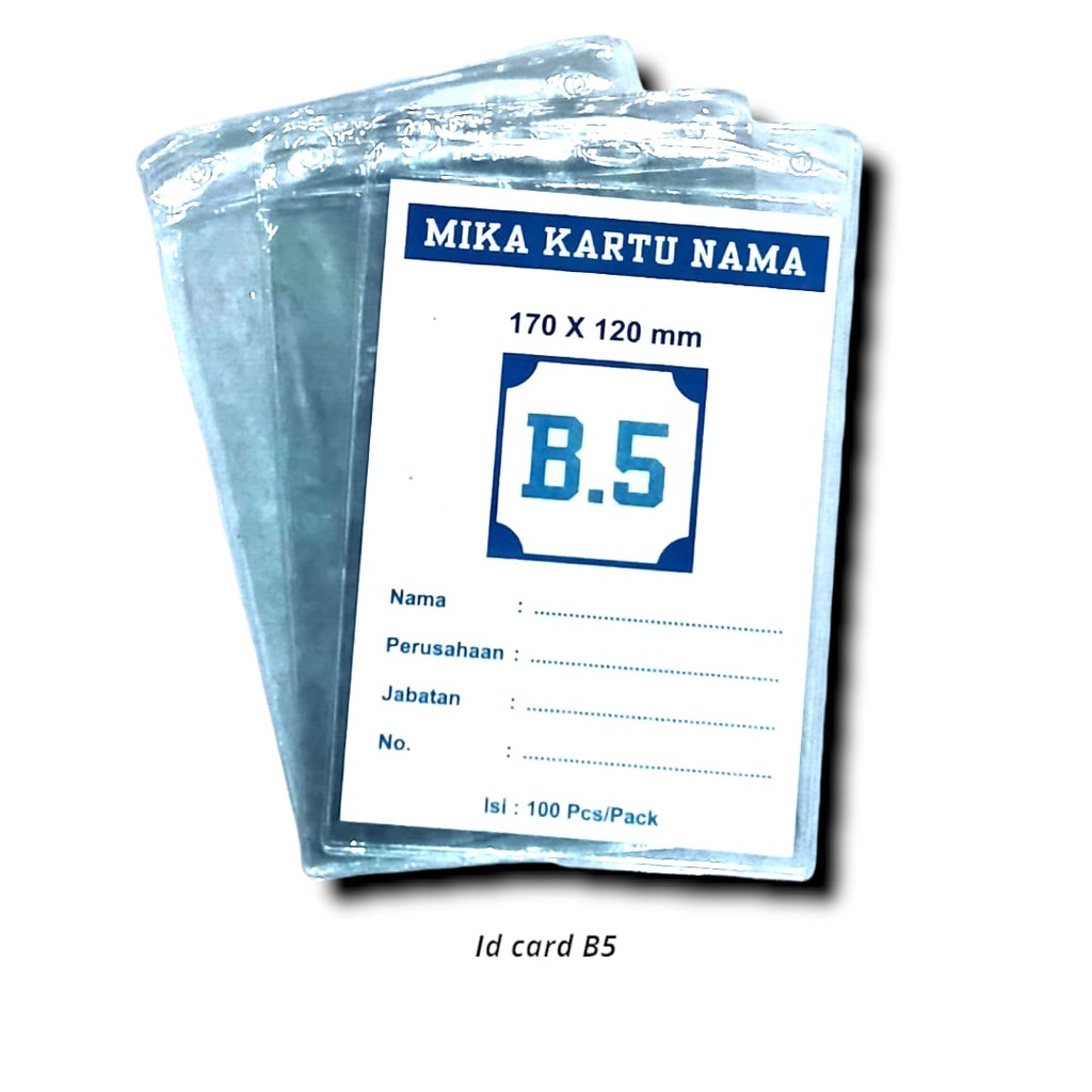 Jual PLASTIK ID CARD KARTU NAMA MIKA TEBAL NAME TAG HOLDER B5 BESAR 17CM X 12CM | Shopee Indonesia