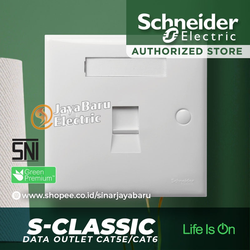 Jual Stop Kontak Data Outlet Cat5E Cat6 SCHNEIDER S-Classic Classic ...