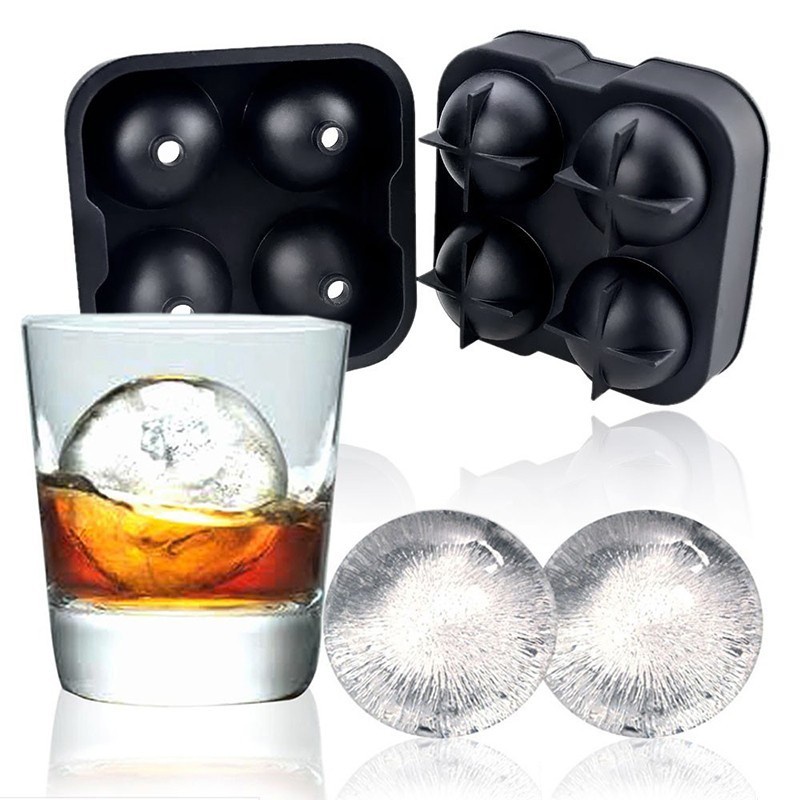 Jual Cetakan Es Batu Bulat Ice Maker Ball Skull Diamond Silicone ...