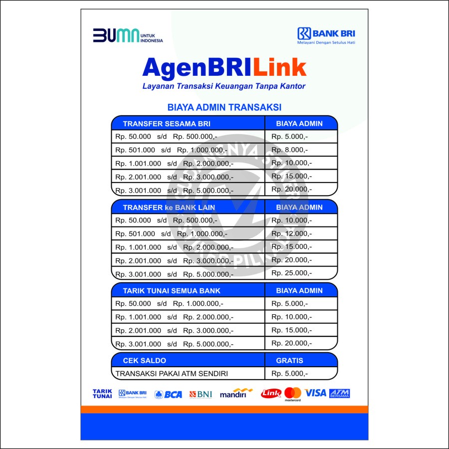 Jual STIKER VINYL BIAYA ADMIN AGEN BRILINK | Shopee Indonesia