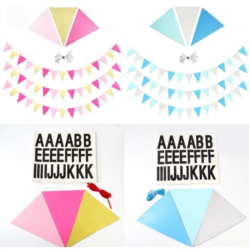 Jual Banner Diy + Stiker Pink / Biru / Banner Stiker Pink / Biru ...