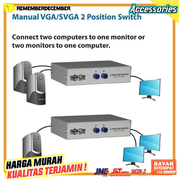 Jual VGA SWITCH 2 PORT / SWITCHER VGA (2 INPUT 1 OUTPUT) | Shopee Indonesia