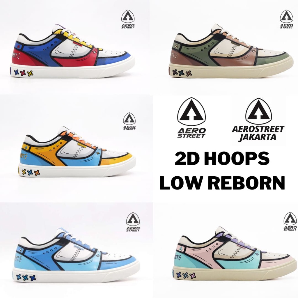 Jual [ORIGINAL] Aerostreet 2D Hoops Low Reborn Series Merah Biru / Biru ...