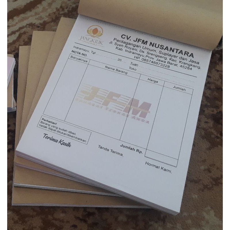 Jual Paket Cetak Nota Bon Faktur Satuan Ukuran 1/2 Folio FULL COLOR ...