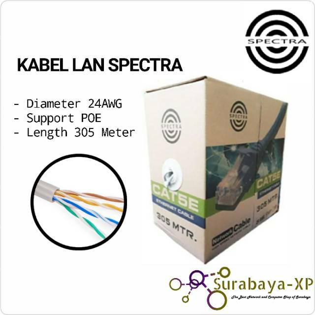 Jual Kabel LAN UTP cat5e SPECTRA 1 box Roll dus 305 Meter | Shopee ...