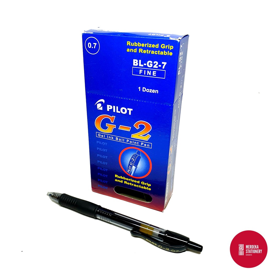 Jual (ISI 12) Bolpen/Bolpoint/Pulpen Cetekan/Click Pilot G-2/G2 BL-G2-7 FINE HITAM/BIRU 0.7mm ...