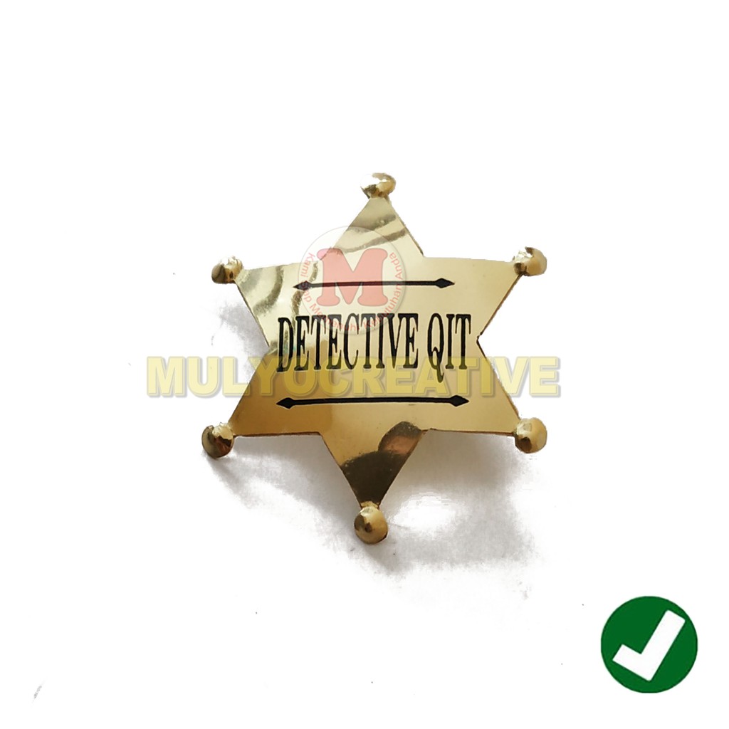 Jual Pin Bintang Detective Qit Pin Model Bintang Bahan Logam Kuningan ...