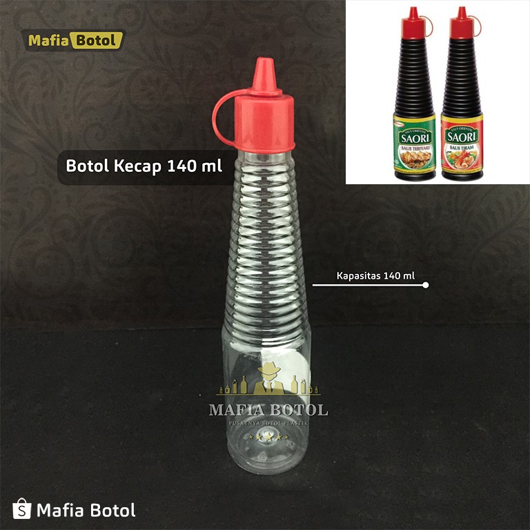 Jual Botol plastik kecap ketchup saos saus cuka saori fliptop merah 140 ...