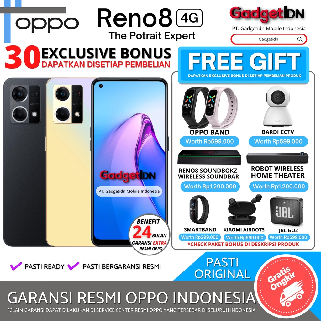 Jual OPPO Reno 8 4G 13/256GB ( 8GB + 5GB Extended Ram ) Reno8 Garansi ...