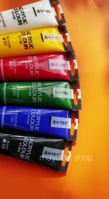 Jual Cat Akrilik Set Lukis V-Tec Isi 6 Warna Dasar x 30 ml / Vtec ...