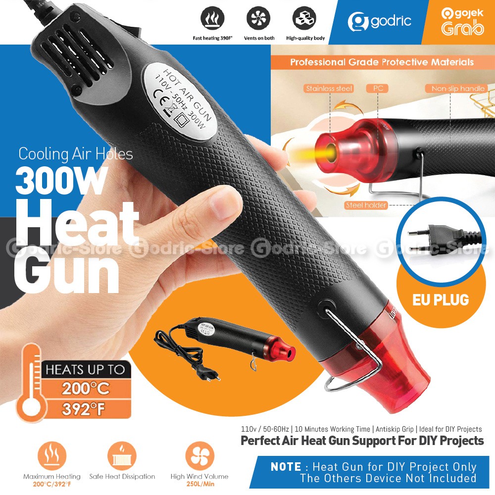 Jual Heat Gun Mini 300W 220V Hot Air DIY Vinyl Gun QST Express ...