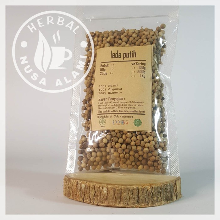 Jual LADA PUTIH MERICA MERICO KERING | PREMIUM | Piper Albi Linn 100g ...