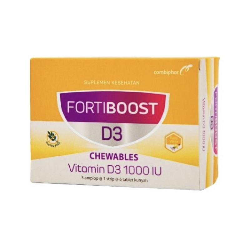 Jual Fortiboost D3 1000 strip 6 tablet ( tablet kunyah d3 1000 ...