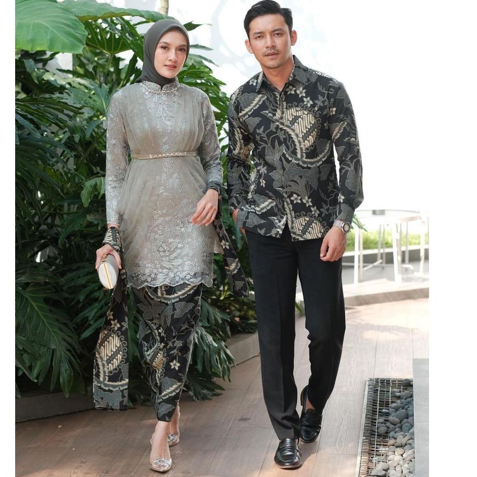 Jual New Stock Baju Couple Batik Kebaya Brokat , Batik Kebaya Lamaran ...