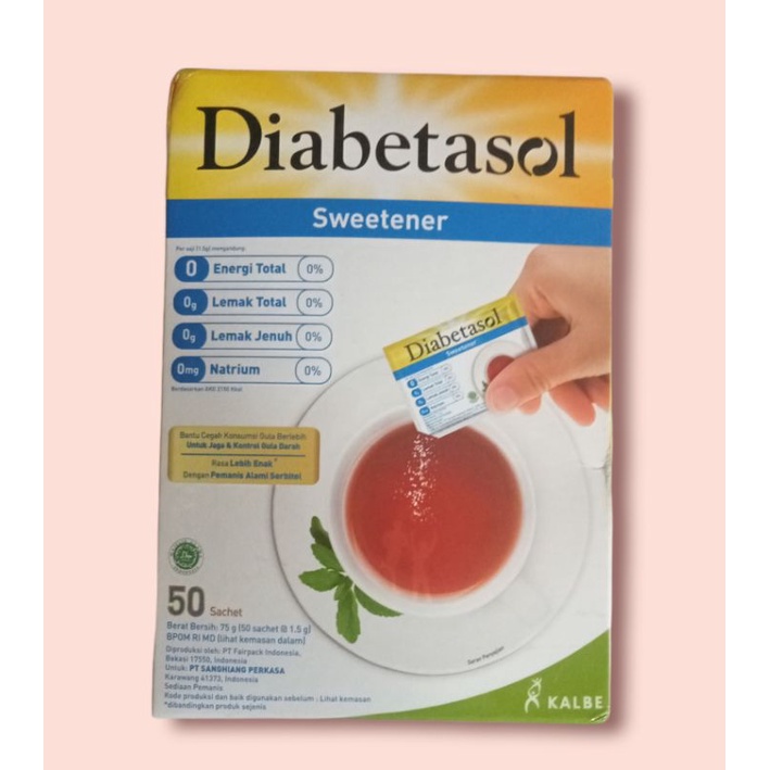 Jual Diabetasol gula 100 sachet , Diabetasol sweetener, pengganti gula ...