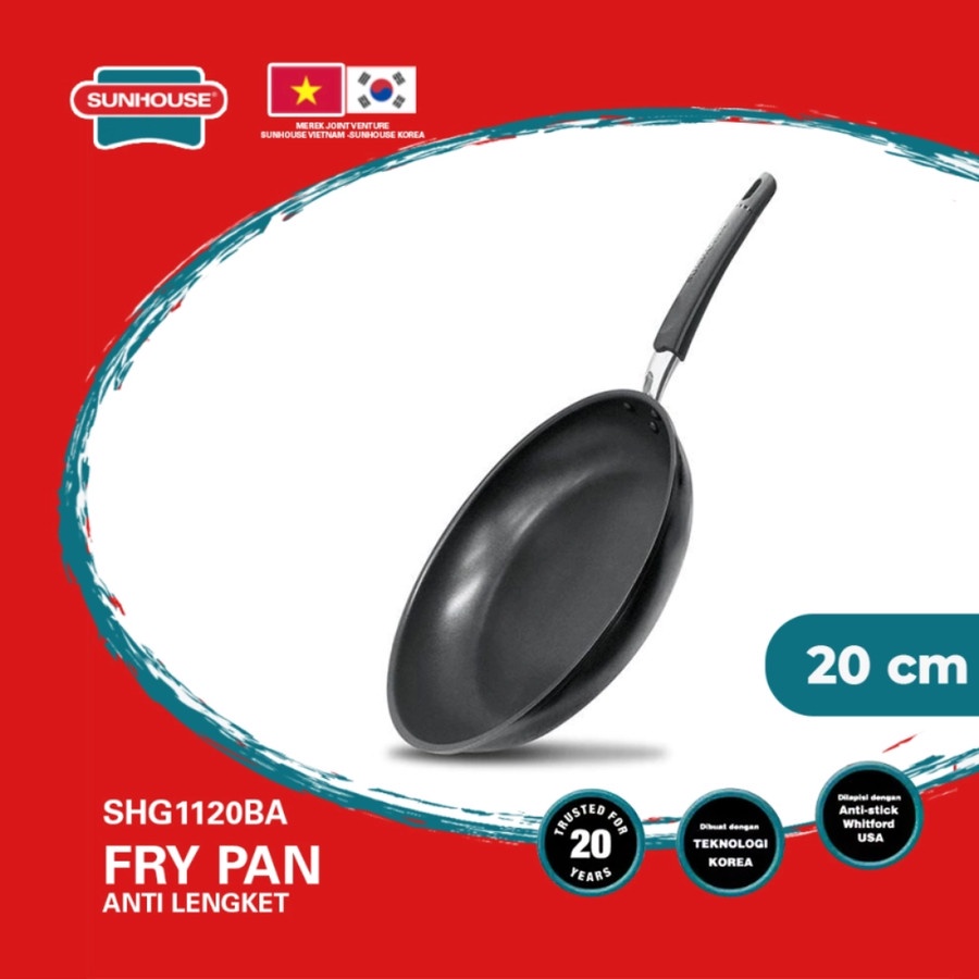 Jual Wajan / Fry Pan Anti Lengket 20cm Merk Sunhouse - SHG1120BA | Shopee Indonesia