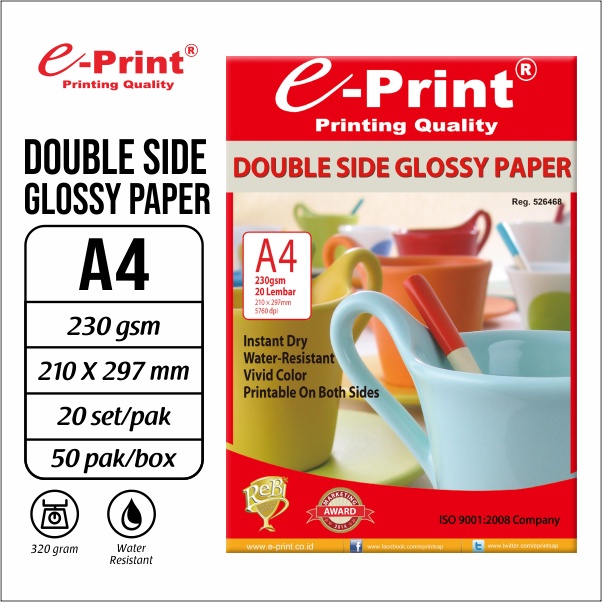 Jual e-Print Kertas Foto Double Side High Glossy A4 | Shopee Indonesia