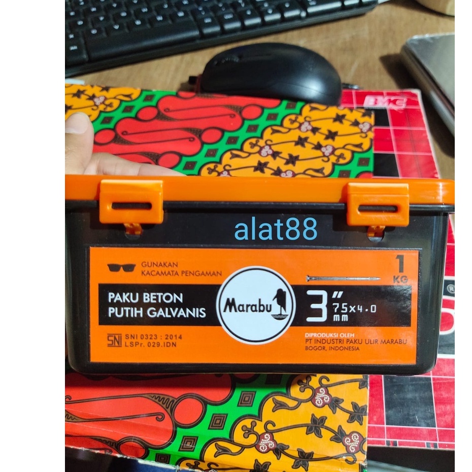Jual paku beton marabu 3 inch = 7cm / 1 box = 1 kg / ukuran 3" panjang ...