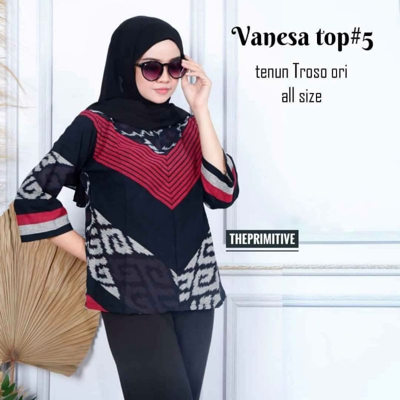 Jual Baju kuliah baju kerja blouse unik bahan tenun ikat | Shopee Indonesia