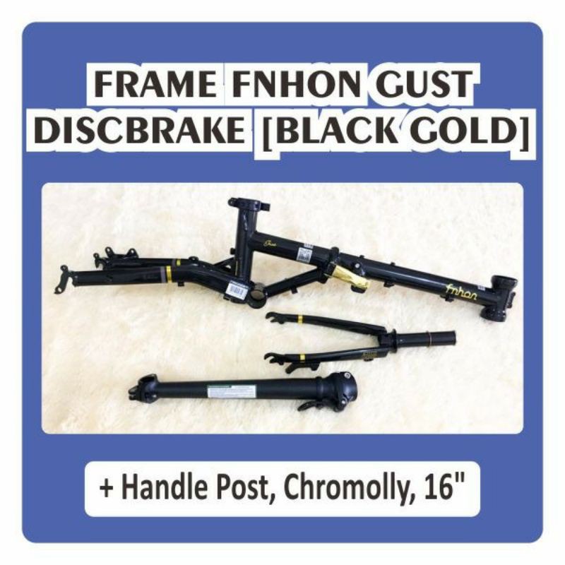 Jual Frame Fnhon Gust black gold Discbrake Hitam emas sepeda Lipat not ...