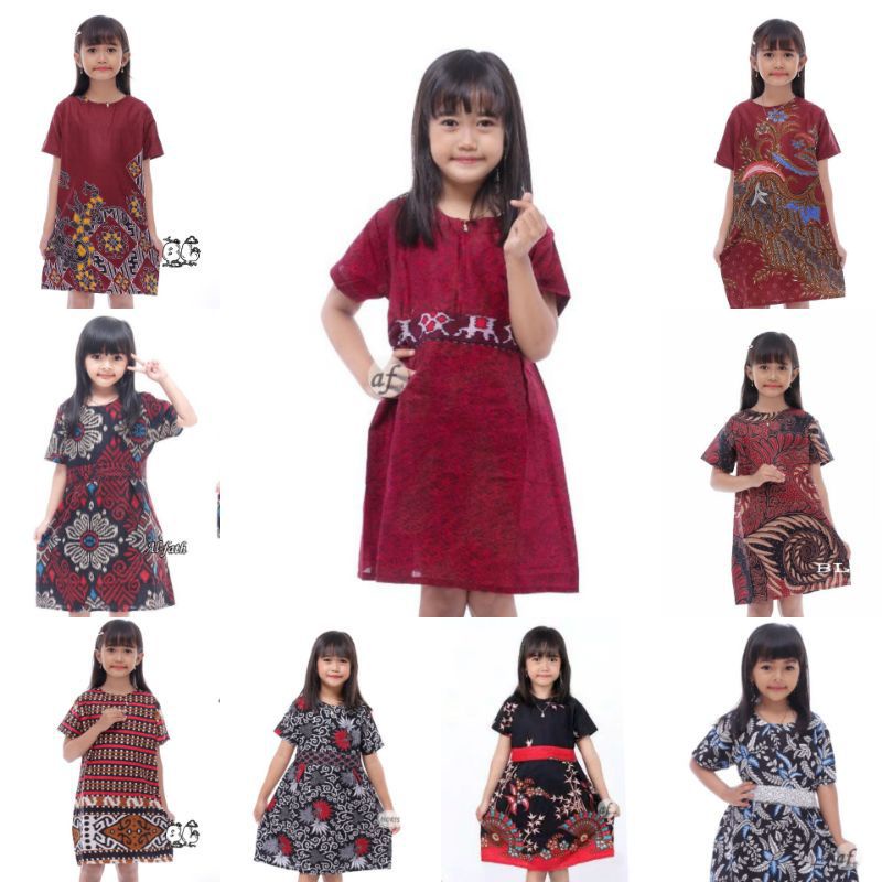 Jual Dress batik Anak usia 2 sampai 12 Tahun Motif batik bervariasi ...