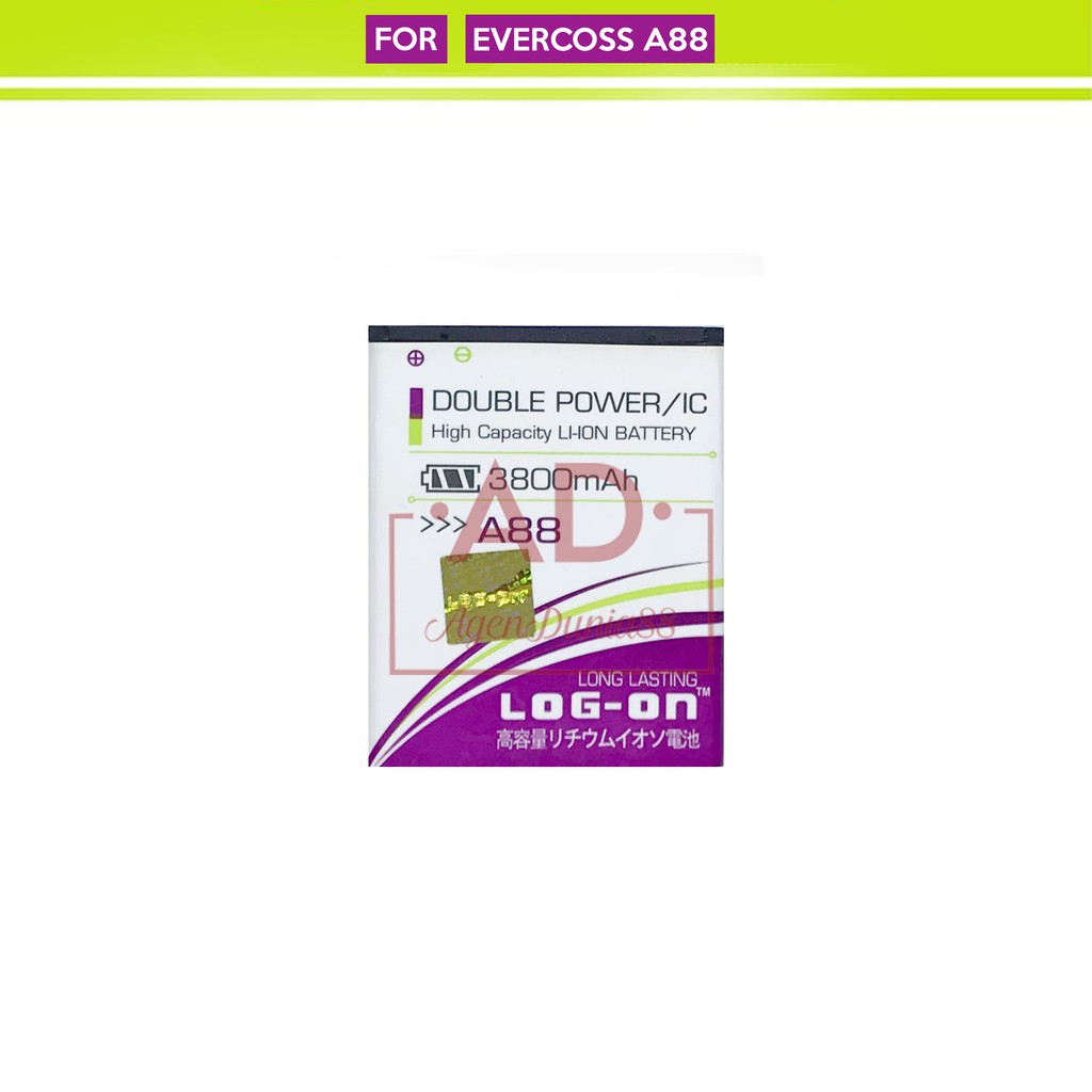 Jual BATERAI EVERCOSS A88 - LOG ON DOUBLE POWER BATTERY | Shopee Indonesia