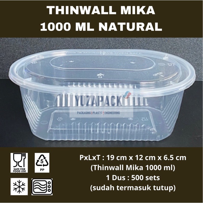 Jual Thinwall Oval 1000 Ml Natural Food Container Take Away Box