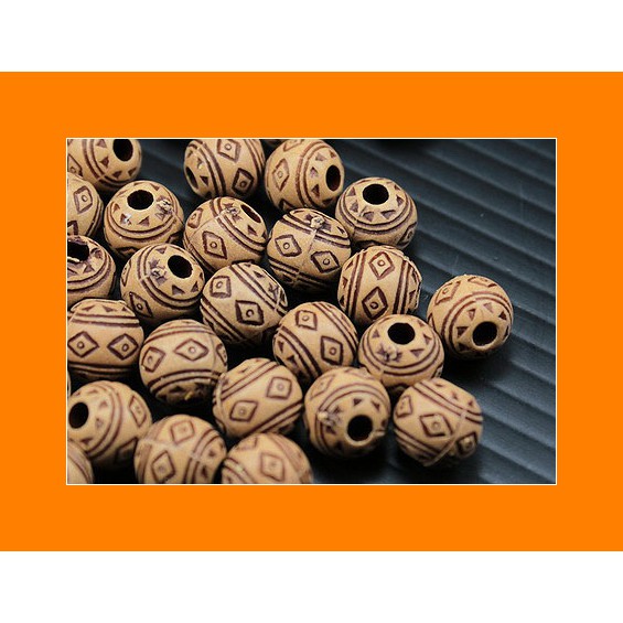Jual 33 Pcs Manik Plastik Corak Kayu 8 mm (MPA-0103) FOTON Craft ...