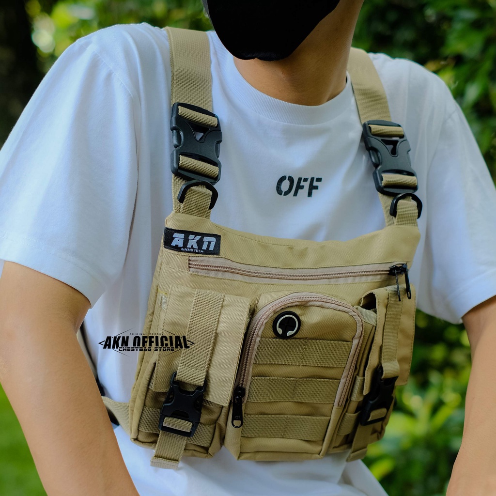 Jual AKN - Chest Bag Pelindung Dada Velcro Tas Dada Pria Tactical Rig ...