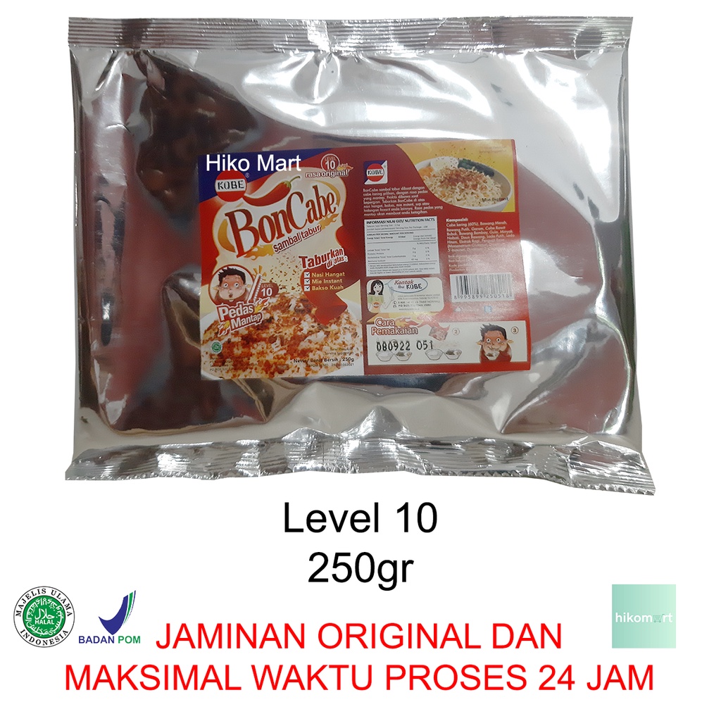 Jual BonCabe 250gr Original Sachet Level 10 / Sambel Tabur Bon Cabe ...