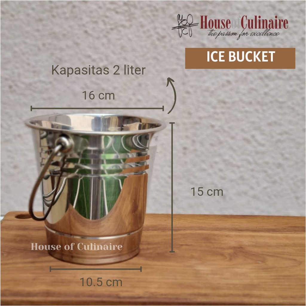Jual Ice Bucket 2 Liter Tempat Wadah Es Batu Ember Stainless Steel ...