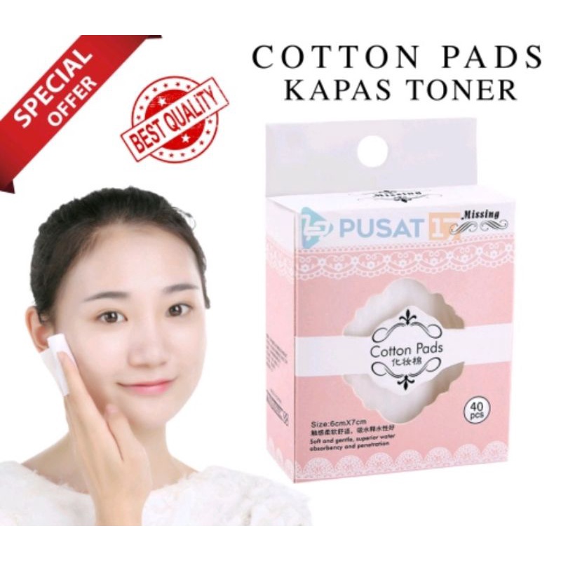 Jual kapas toner tipis /kapas facial pads pembersih makeup | Shopee ...