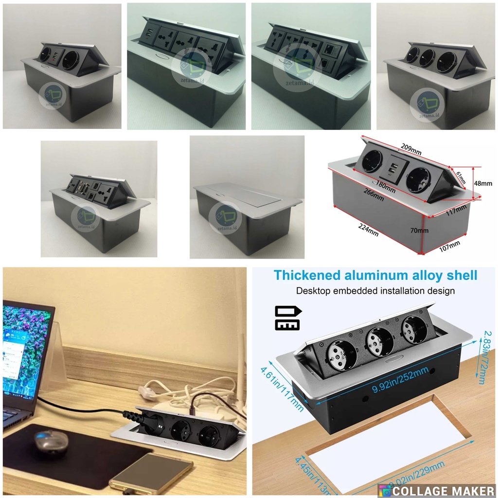 Jual Stop Kontak Meja Tanam Colokan Tanam Lantai Floor/Desk Outlet ...