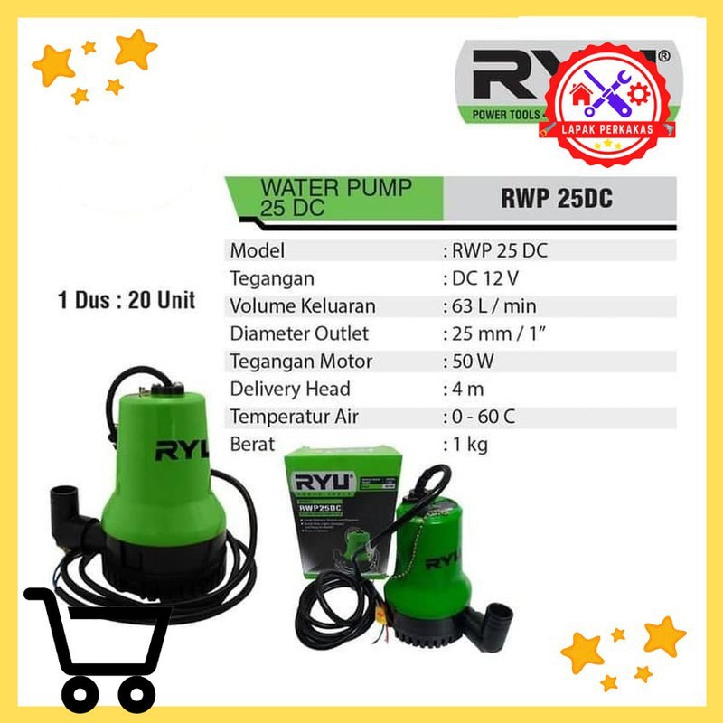 Jual Pompa air celup RYU RWP 25 DC pompa celup / RYU RWP 25DC , mesin ...