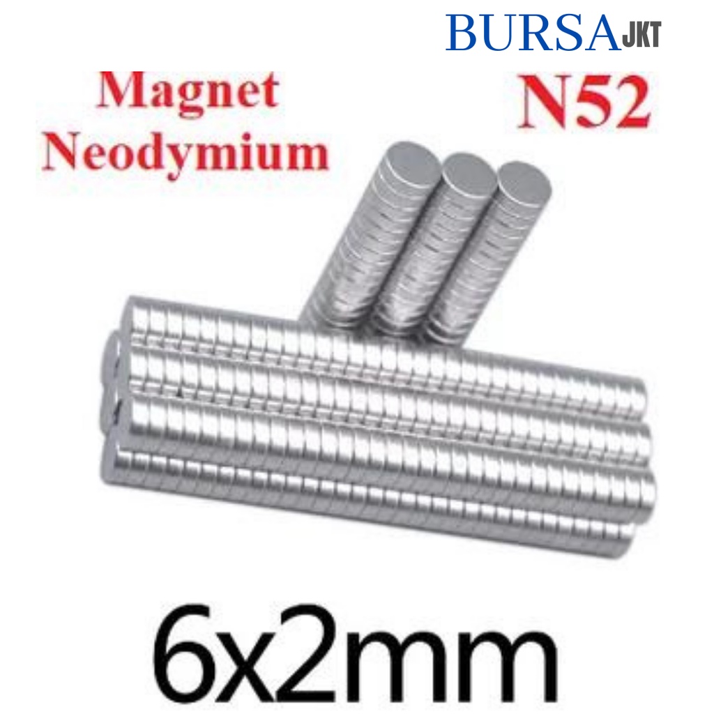 Jual MAGNET SUPER KUAT N52 NEODYMIUM N52 BULAT STRONG NdFeB 6 x 2 MM ...