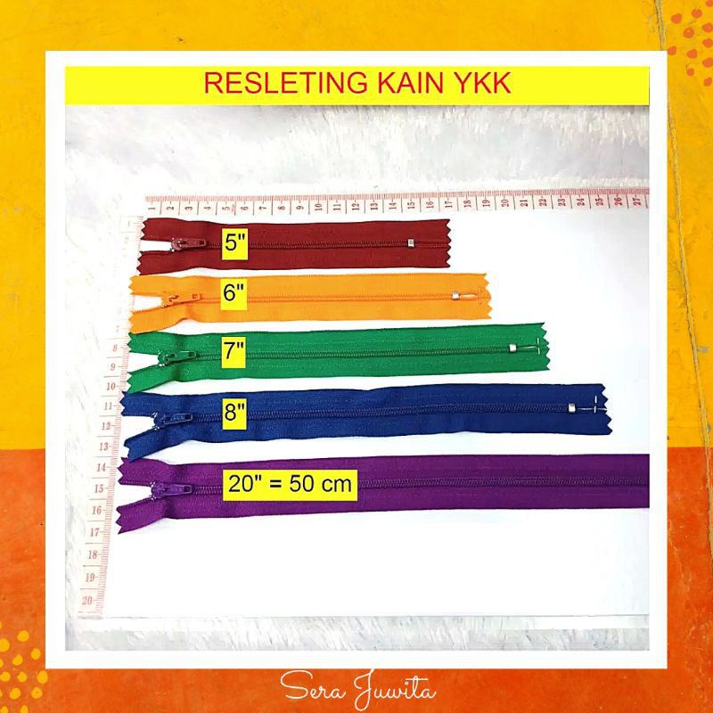 Jual Resleting YKK 20 cm (8 inch) Original Seleting Risleting Zipper ...