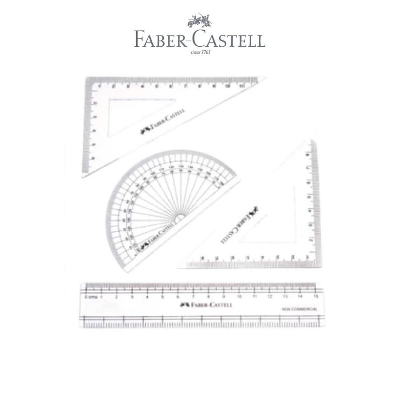 Jual Faber-Castell Mathematical Drawing Ruler set (isi 3 tipe penggaris ...