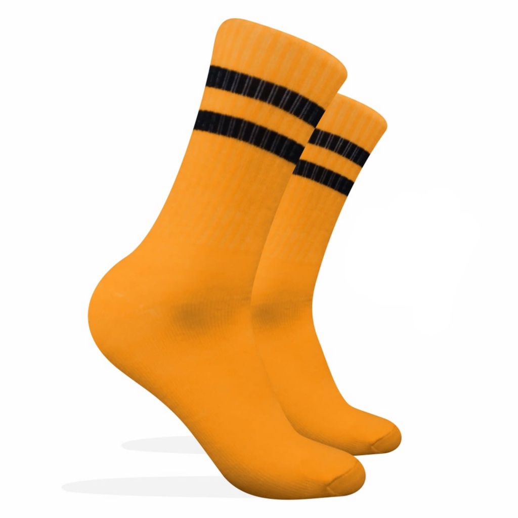 Jual Kaos Kaki Motif Garis 2 Dasar Kuning List Hitam ( G99 ) | Shopee ...