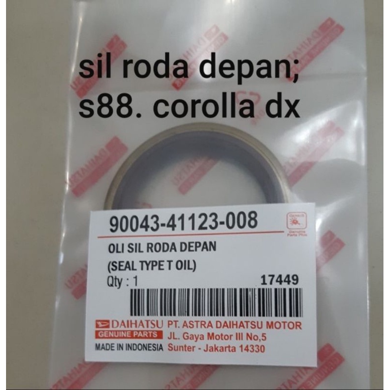 Jual Seal Roda Depan Espass S88 S89 Corolla Dx 90043-41123-008 | Shopee ...