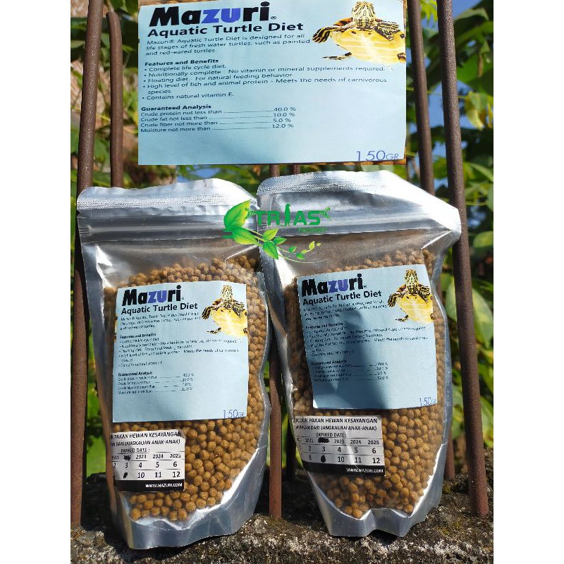 Jual Mazuri Aquatic Turtle Diet 150gram/makanan kurakura air/mazuri ...
