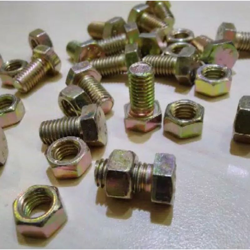 Jual Mur Baut Kuningan 12 X 8 X 14 Untuk Besi Siku Lubang Buat Rakit ...
