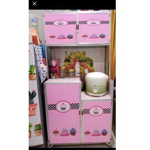 Jual sticker rak piring 4 kaca motif cake pink | Shopee Indonesia