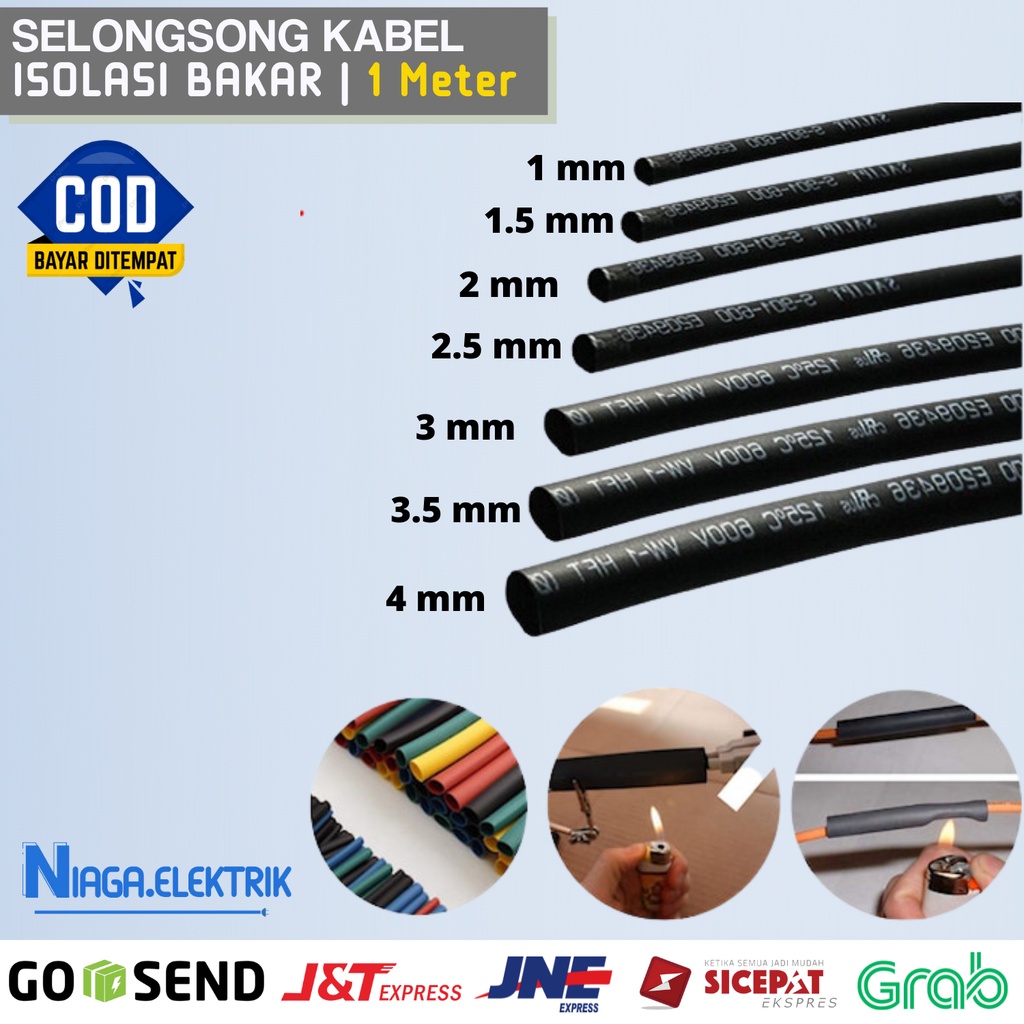 Jual Isolasi bakar jenis selongsong slongsong heat shrink srink sring ...