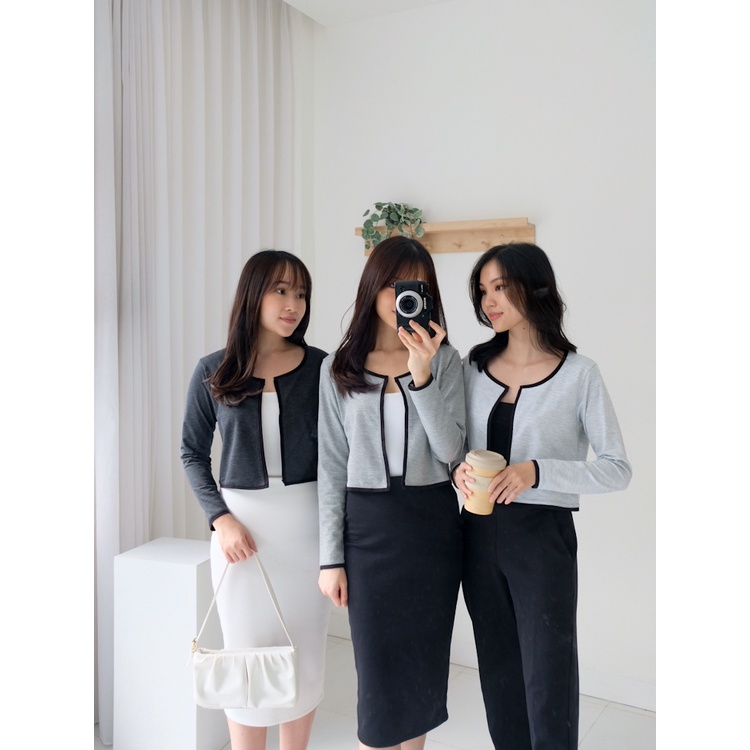 Jual Kadaka O-0134 Crop Cardigan Korea | Shopee Indonesia